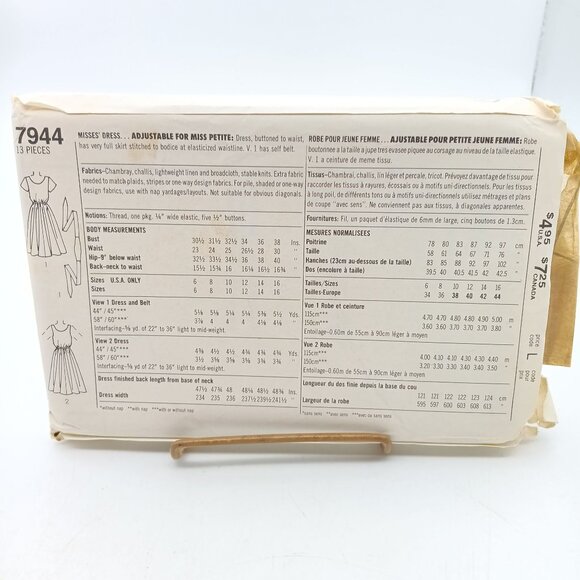 Simplicity | Office | Vintage Simplicity 7944 Jiffy Sewing Pattern Misses Dresses Sizes 18 ...